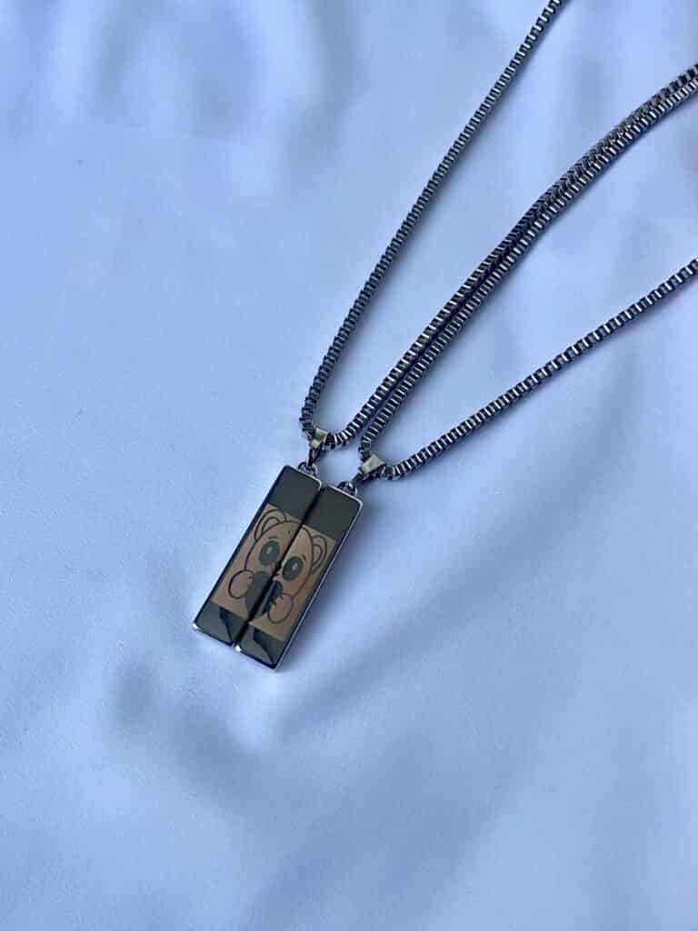 Kişiye Özel Lazer Baskı İkili Gümüş Çift Kolyesi - Lazer Resimli Kolye ...